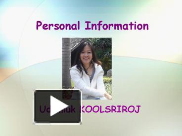 Personal Information presentation | free to view