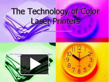 The Technology of Color Laser Printers presentation | free to download