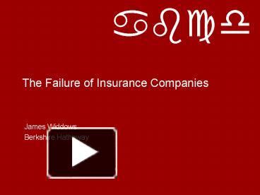 The Failure of Insurance Companies presentation | free to view