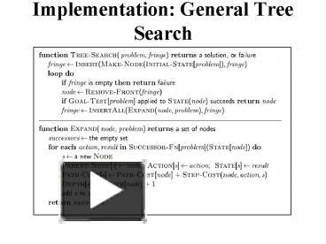 Implementation: General Tree Search presentation | free to view
