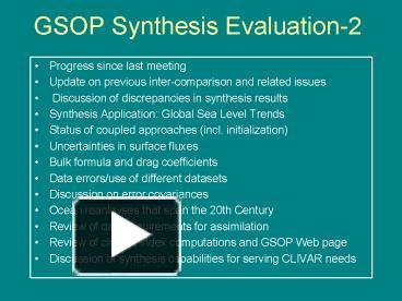 GSOP Synthesis Evaluation2 presentation | free to view