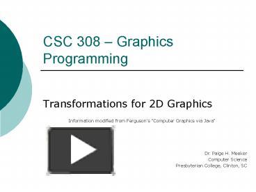 PPT – CSC 308 Graphics Programming PowerPoint presentation | free to ...