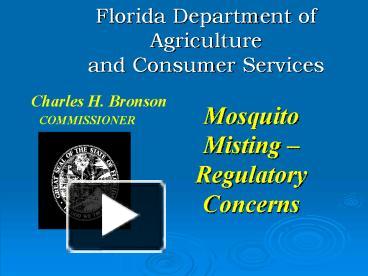 PPT – Florida Department of Agriculture and Consumer Services ...