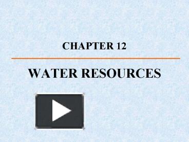 PPT – WATER RESOURCES PowerPoint presentation | free to view - id ...