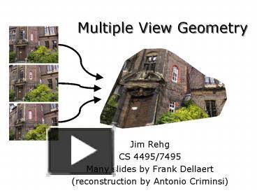 Multiple View Geometry presentation | free to view