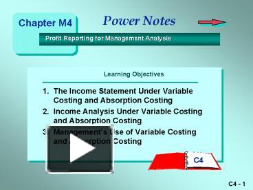 PPT – 1'The Income Statement Under Variable Costing and Absorption ...