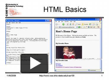 PPT – HTML Basics PowerPoint presentation | free to view - id: 14943c-ZTRkZ