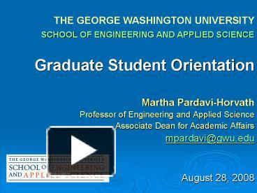 PPT – Graduate Student Orientation PowerPoint presentation | free to ...