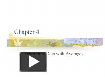Describing Data with Averages presentation | free to view
