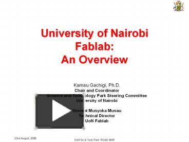 PPT – University of Nairobi Fablab: An Overview PowerPoint presentation ...