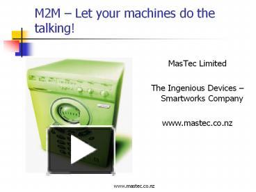 PPT – M2M PowerPoint presentation | free to view - id: 14997b-NGI2M