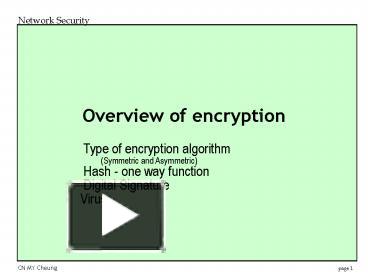 Overview of encryption presentation | free to view