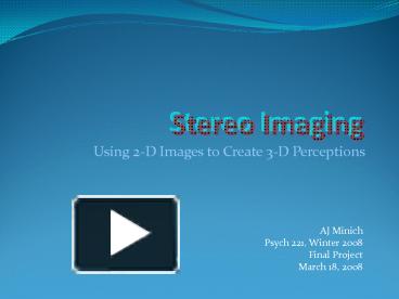 PPT – Stereo Imaging PowerPoint presentation | free to view - id ...