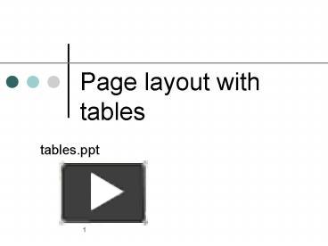 Page layout with tables presentation | free to view