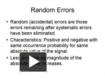 Random Errors presentation | free to view