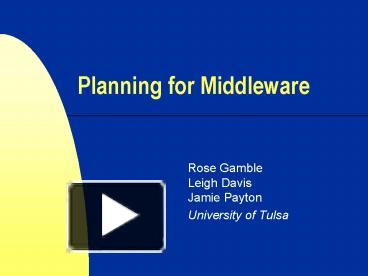 Planning for Middleware presentation | free to download
