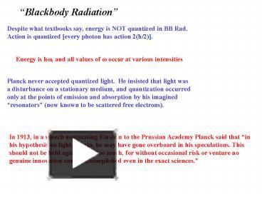 PPT – Blackbody Radiation PowerPoint presentation | free to view - id ...