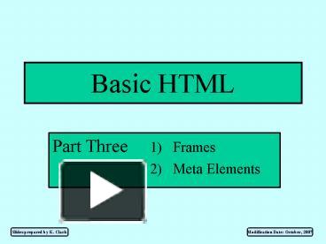Basic HTML presentation | free to view