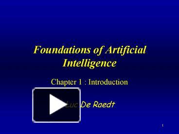 Foundations of Artificial Intelligence presentation | free to view