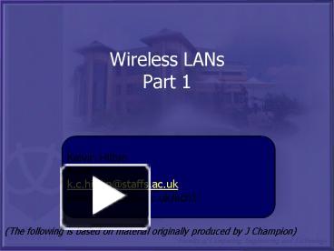 PPT – Wireless LANs Part 1 PowerPoint presentation | free to view - id ...