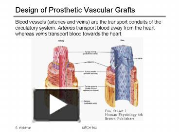 Design of Prosthetic Vascular Grafts presentation | free to view
