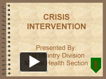 PPT – CRISIS INTERVENTION PowerPoint presentation | free to view - id ...