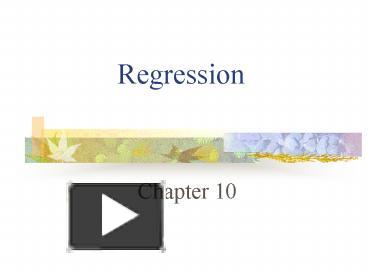 PPT – Regression PowerPoint presentation | free to view - id: 14b8cb-ZmI4N