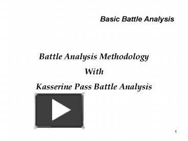 Basic Battle Analysis presentation | free to view