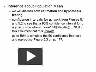 PPT – Inference about Population Mean PowerPoint presentation | free to ...