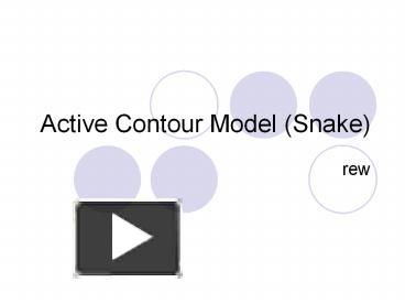 Active Contour Model (Snake) presentation | free to view
