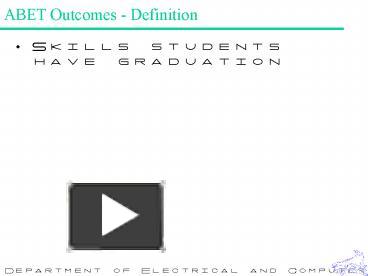 PPT – ABET Outcomes Definition PowerPoint presentation | free to view ...