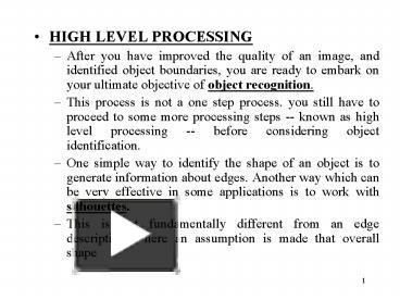 PPT – HIGH LEVEL PROCESSING PowerPoint presentation | free to view - id ...