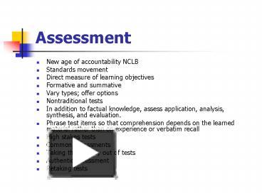 Assessment presentation | free to download