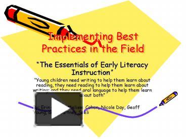 PPT – Implementing Best Practices in the Field PowerPoint presentation ...