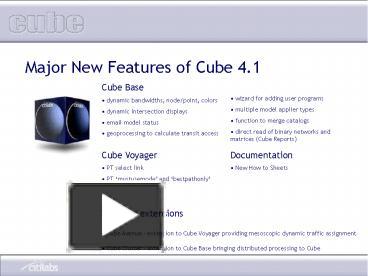 PPT – Cube : Future Directions in Transportation Modeling with GIS ...