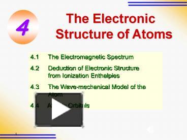 PPT – The Electronic Structure of Atoms PowerPoint presentation | free ...