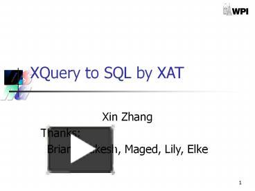 PPT – XQuery to SQL by XAT PowerPoint presentation | free to download ...