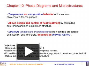 Chapter 10: Phase Diagrams and Microstructures presentation | free to view