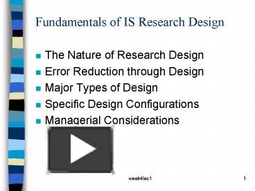 Fundamentals of IS Research Design presentation | free to view