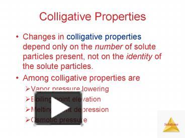 PPT – Colligative Properties PowerPoint presentation | free to view ...