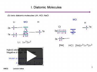 PPT – I' Diatomic Molecules PowerPoint presentation | free to view - id ...
