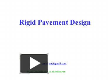 Rigid Pavement Design presentation | free to view