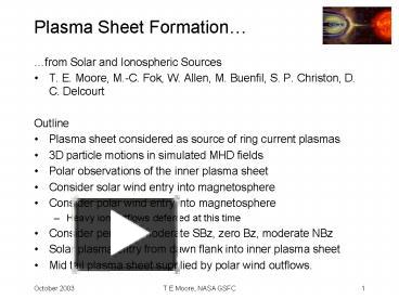PPT – Plasma Sheet Formation PowerPoint presentation | free to view ...