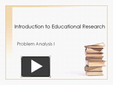 Introduction to Educational Research presentation | free to view