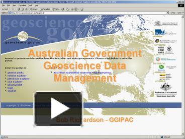 PPT – Australian Government Geoscience Data Management PowerPoint ...