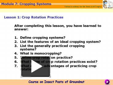 PPT – After completing this lesson, you have learned to answer ...