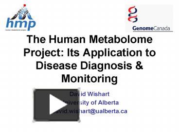 PPT – The Human Metabolome Project: Its Application to Disease ...
