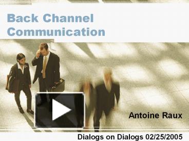 PPT – Back Channel Communication PowerPoint presentation | free to ...