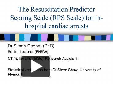 PPT – The Resuscitation Predictor Scoring Scale RPS Scale for ...