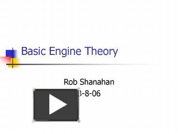 Basic Engine Theory presentation | free to view